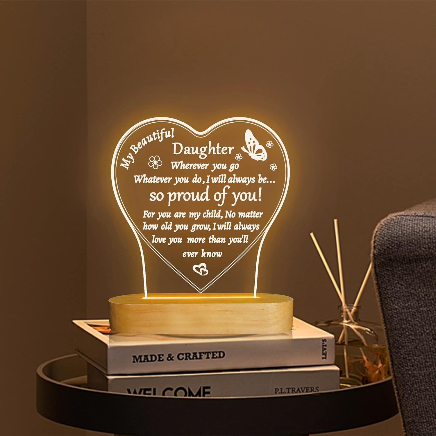 Daughter Gift - to My Beautiful Daughter Engraved Unique Night Light ...
