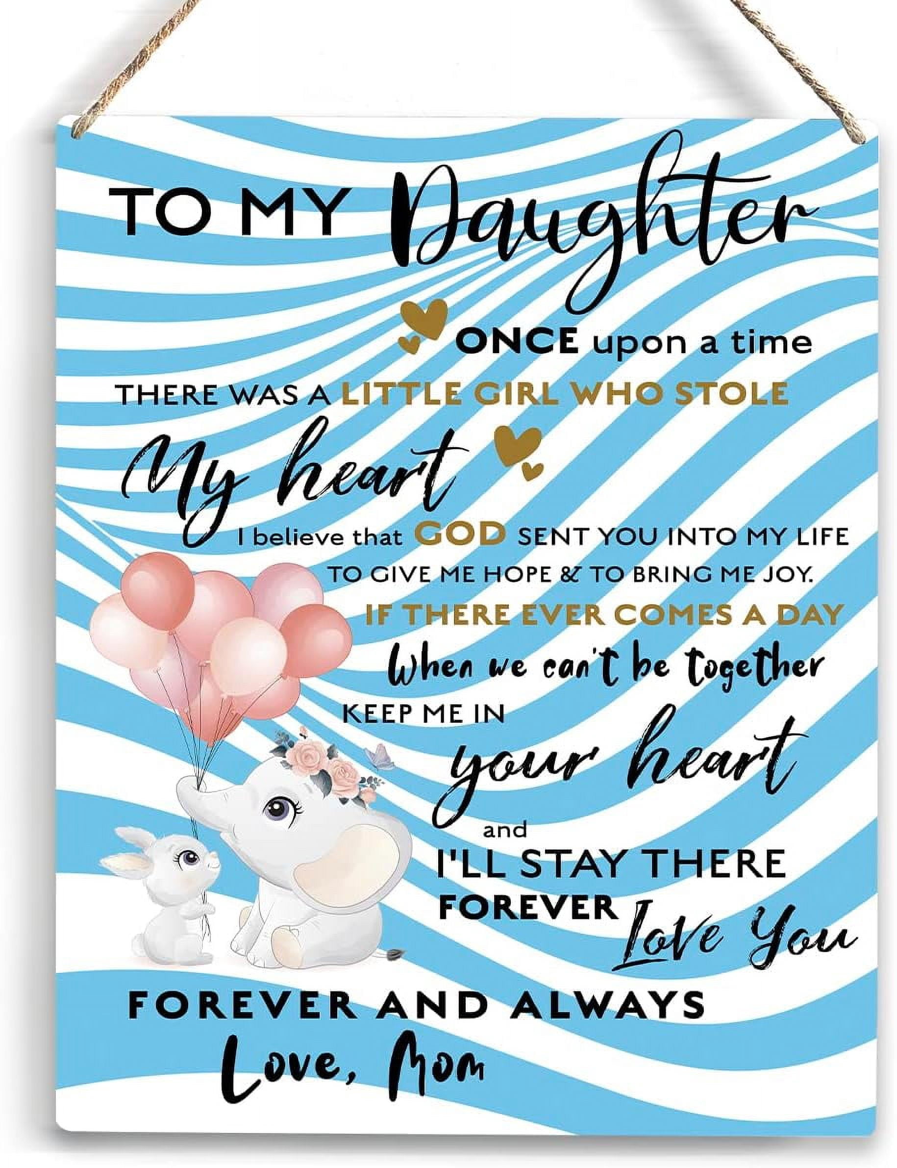 Daughter Gift from Mom There Was A Little Girl Wooden Hanging Sign ...