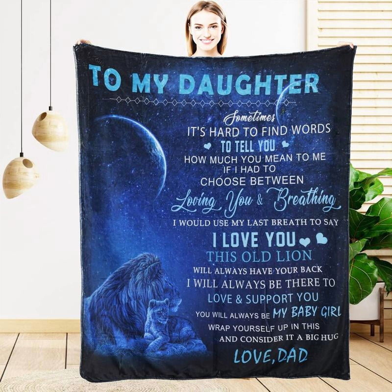 Daughter Gift from Dad Birthday Gifts from Lion Father Blanket to My ...