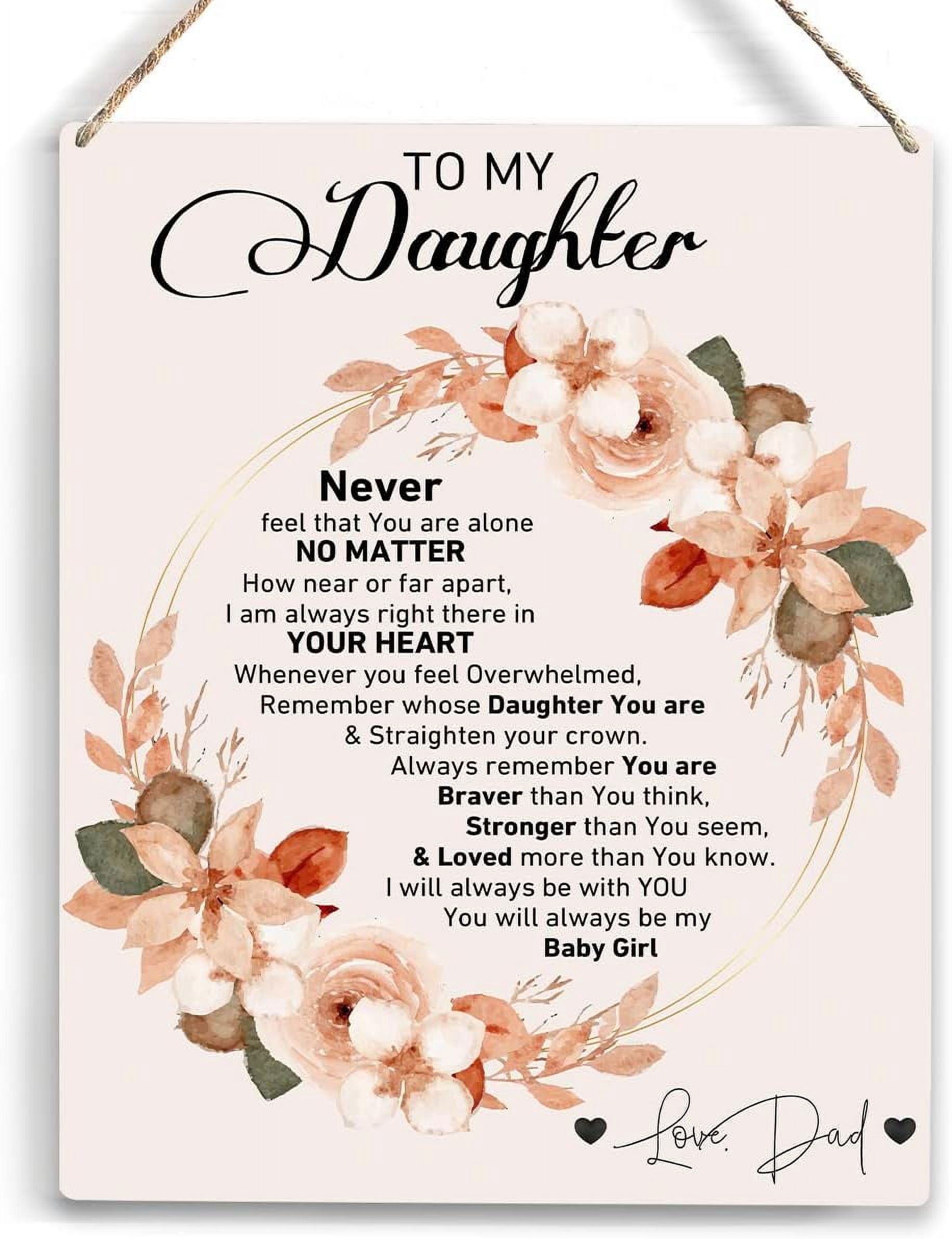 Daughter Gifts Braver Stronger Loved More Than You Know Wooden Hanging ...