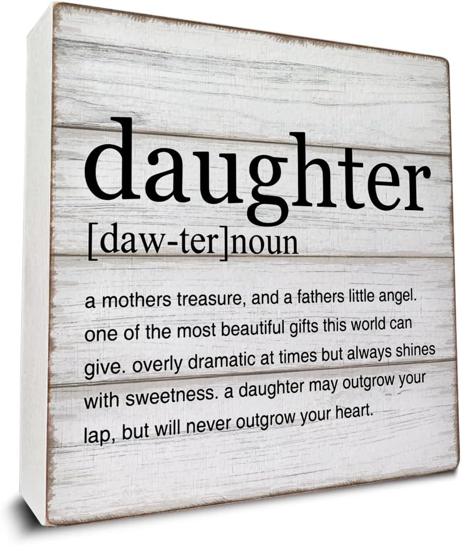 Daughter Gifts Daughter Definition Wooden Box Sign Daughter Quotes Desk ...