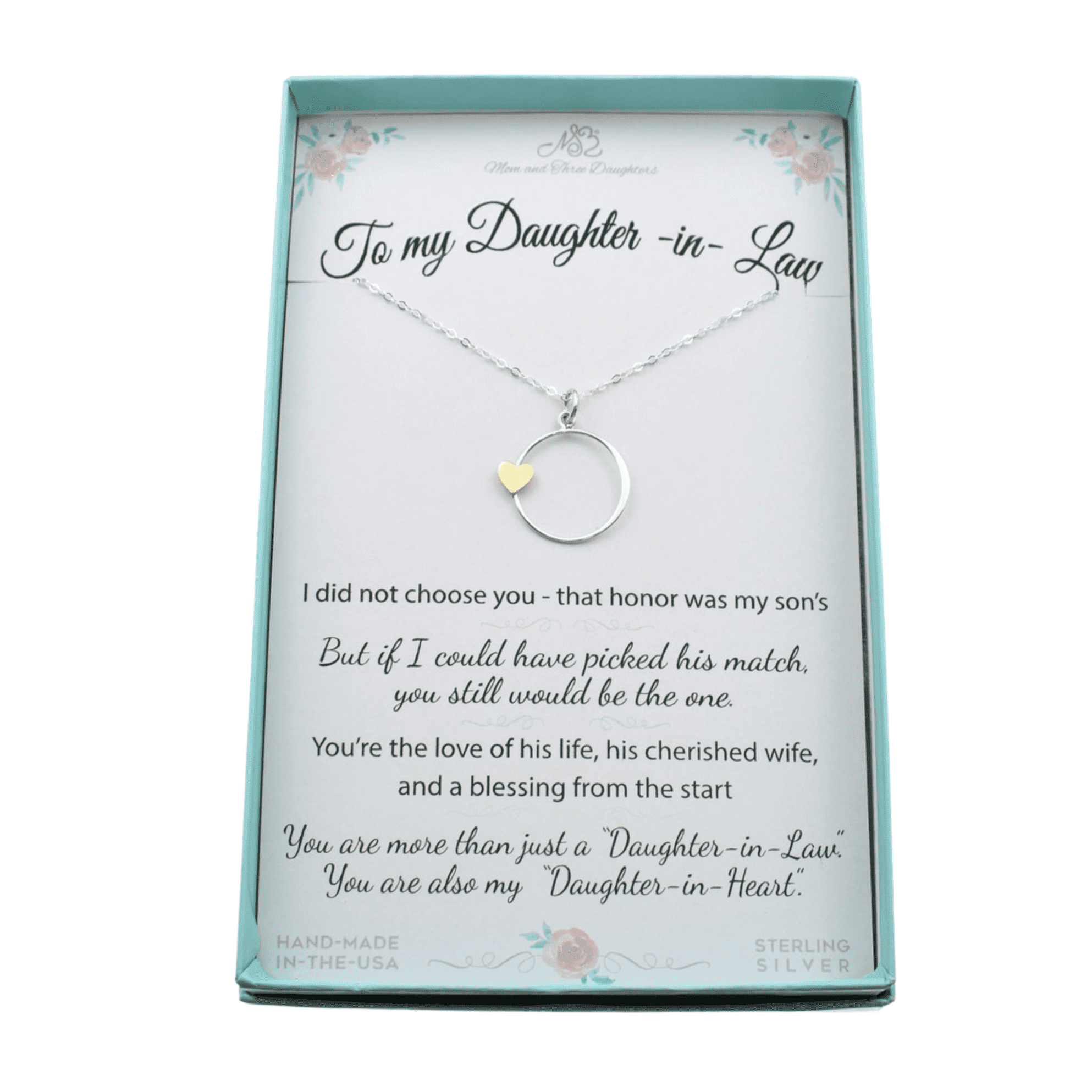 Mom and Three Daughters Sterling Silver Circle Necklace with Bronze ...
