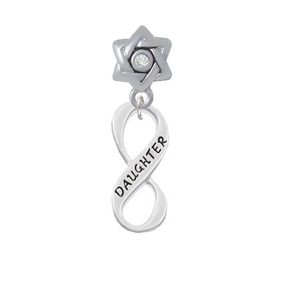 Daughter Infinity Sign - Star of David with Clear Crystal Charm Bead ...