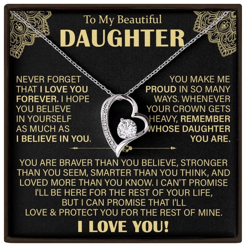 To My Daughter Jewelry Necklace, Birthday From Dad Or Mom, Graduation ...