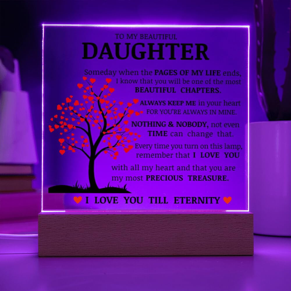 Daughter Keepsake - Lamp of Love, Unique Birthday Gift Daughter, Square ...