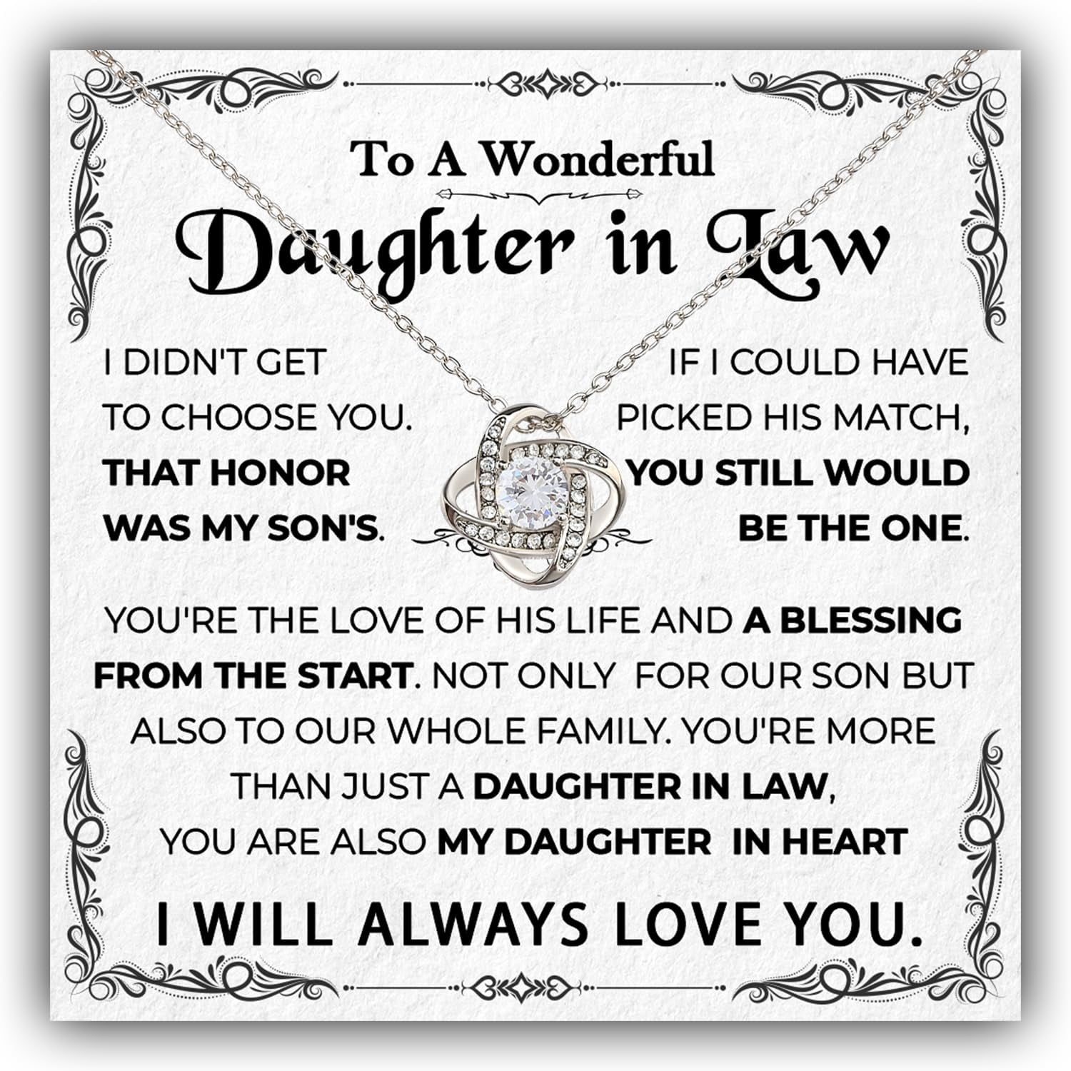 Daughter In Law Necklace From Mother, Daughter-In-Law From Mom ...