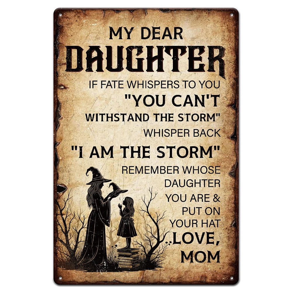 Daughter Metal Tin Sign 8x12in Encourage Daughter Word Vintage Tin ...