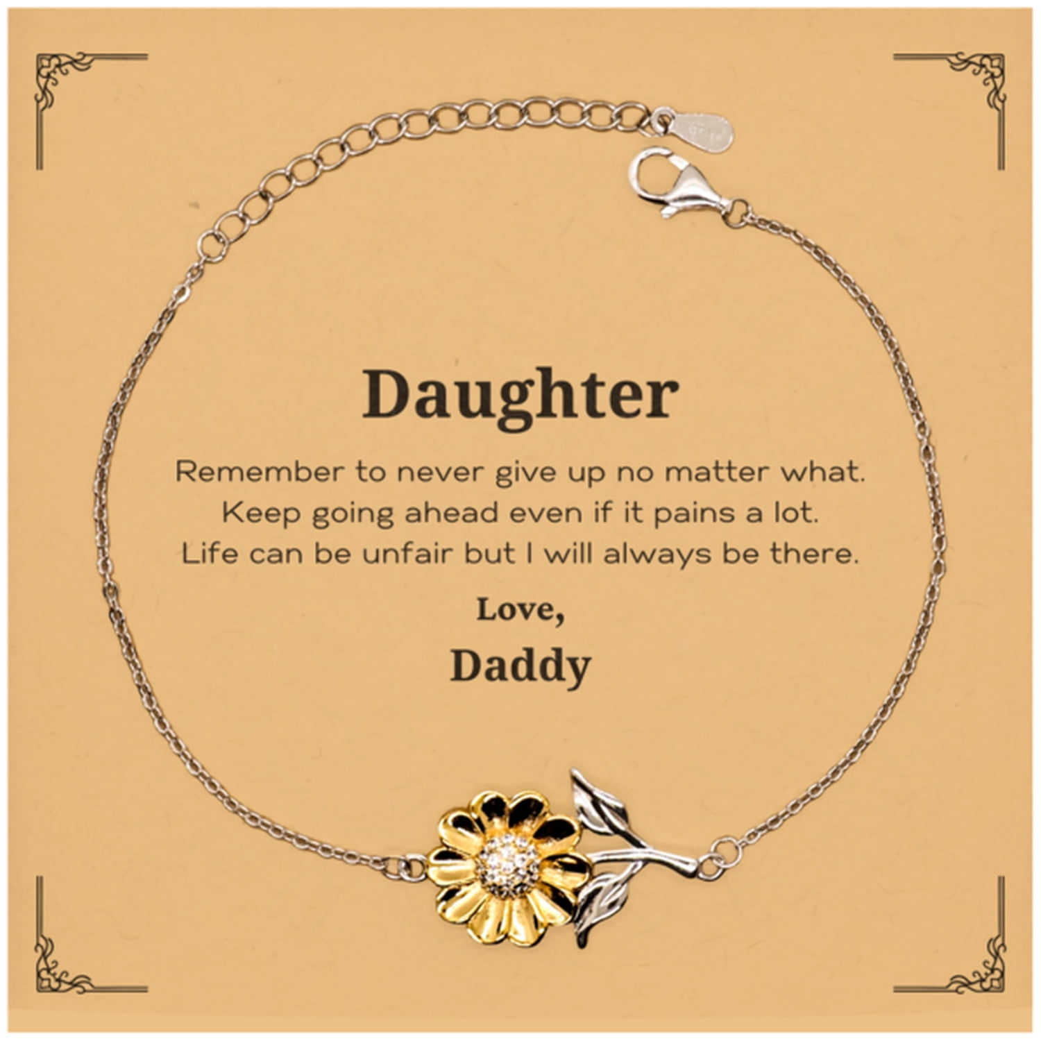 Daughter Motivational Gifts from Daddy, Remember to never give up no ...