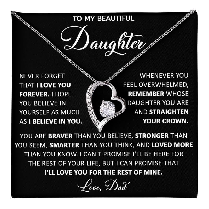 To My Daughter Necklace, Daughter From Dad And Mom, Necklace With ...