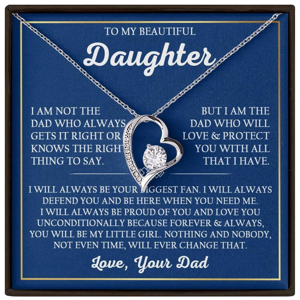 To My Daughter Necklace With Sentimental Love Message, Jewelry From Dad ...