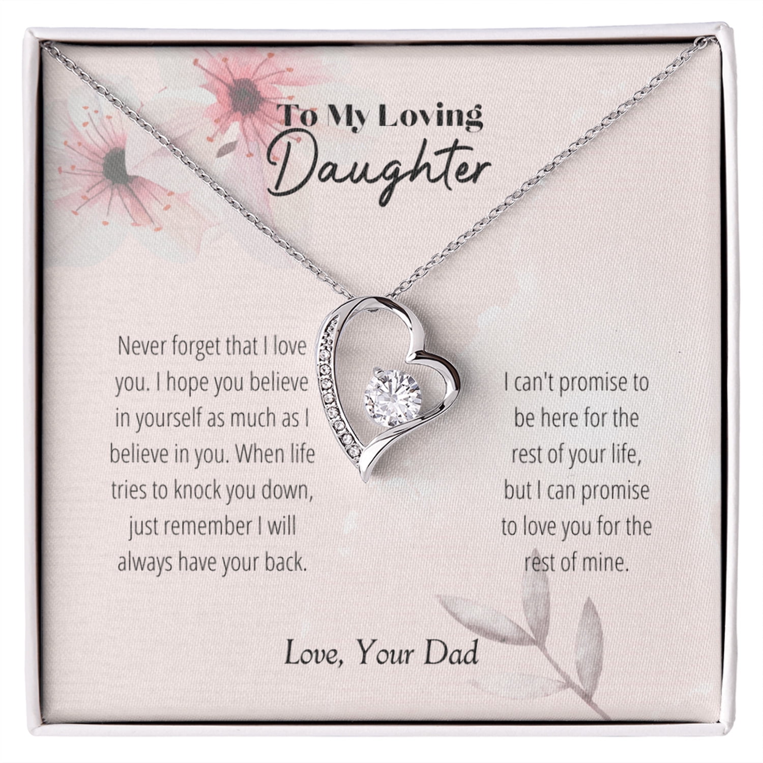 Forever Love Necklace - Daughter Gift from Dad, Birthday, Anniversary ...