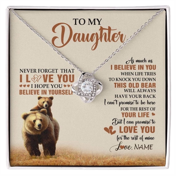 Daughter Old Bear Love Necklace, White Love Knot Necklace - Walmart.com