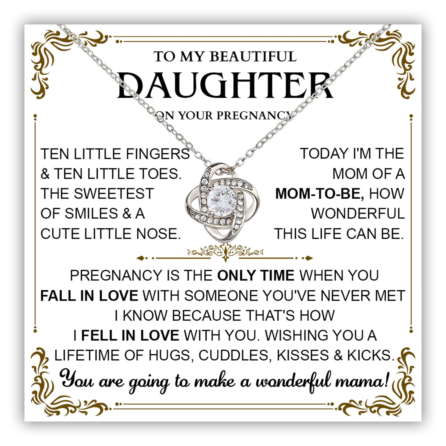 To My Daughter On Your Pregnancy Necklace, Mom To Be Necklace, First ...