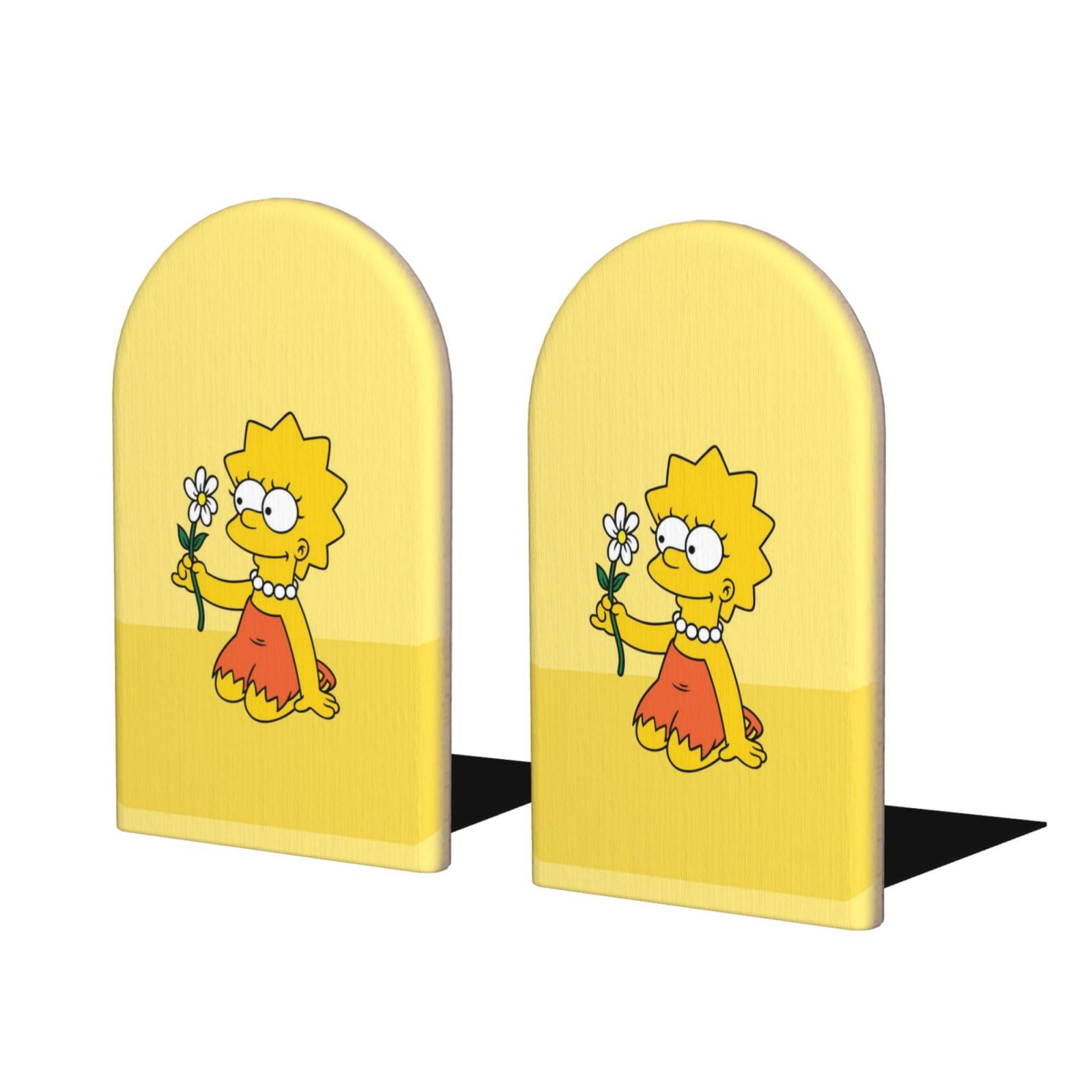 Daughter The Simpsons Bookends Wood Book Divider Shelves Non-Skid Book ...