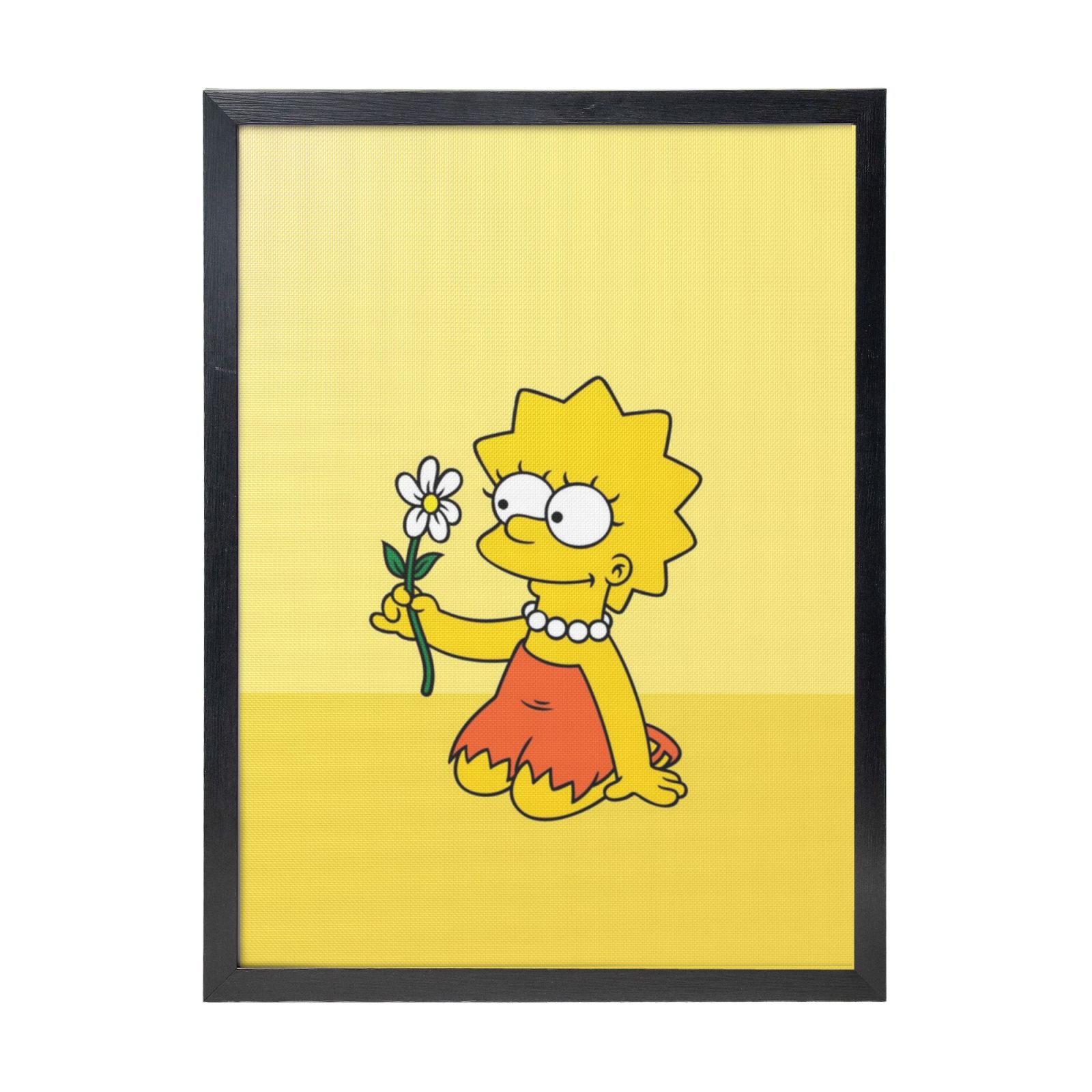 Daughter The Simpsons Decorative Painting Black Frame Canvas Decor Wall ...