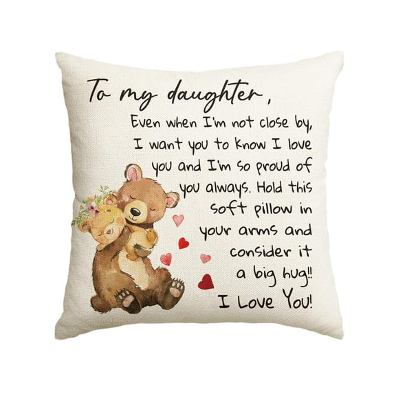 To My Daughter Throw Pillow Cover 18x18 Inch, Christmas Birthday Gift ...