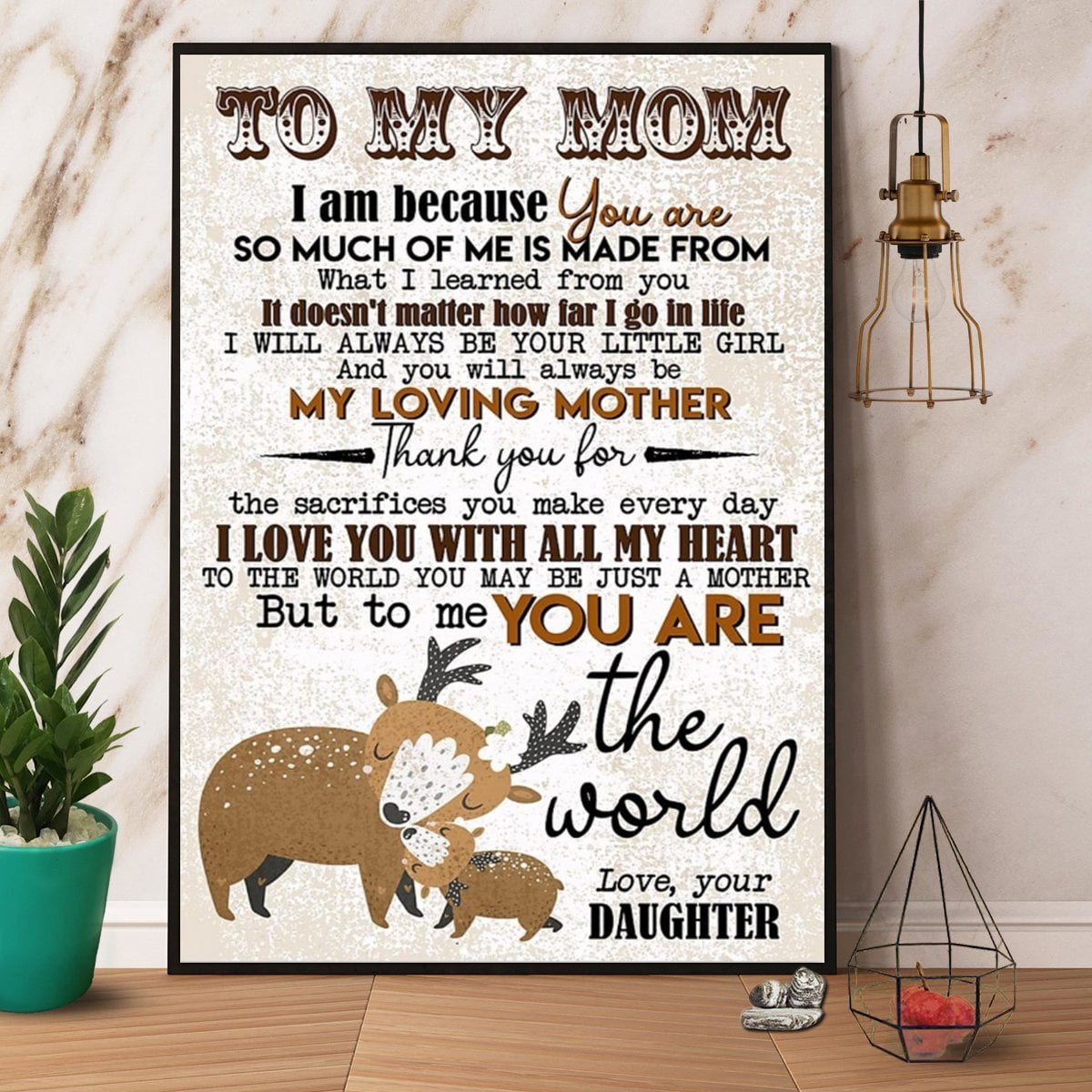 Daughter To My Mom I Love You With All My Heart Paper Poster No Frame ...