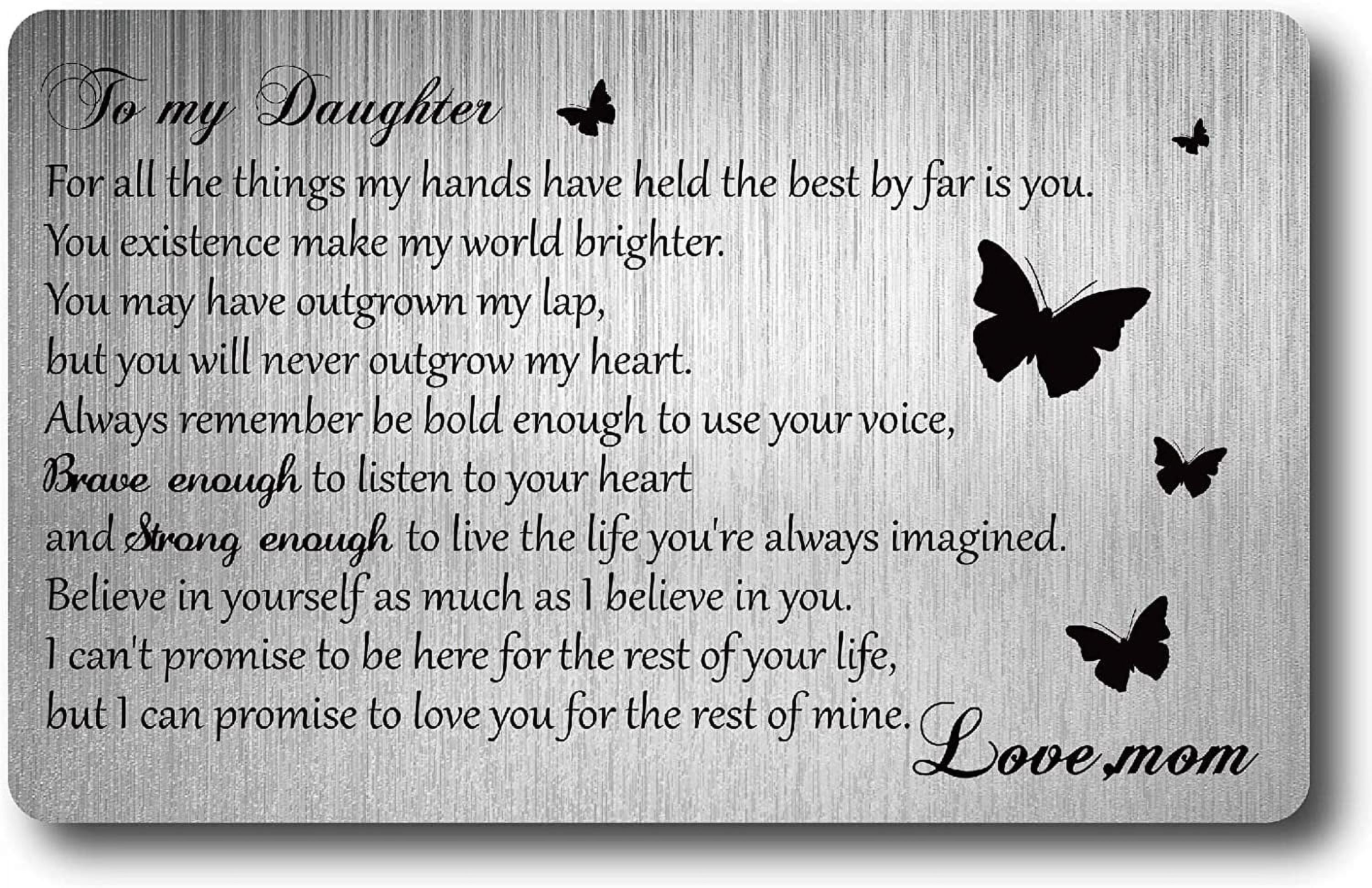 to My Daughter Wallet Card from Mom Engraved Wallet Insert ...