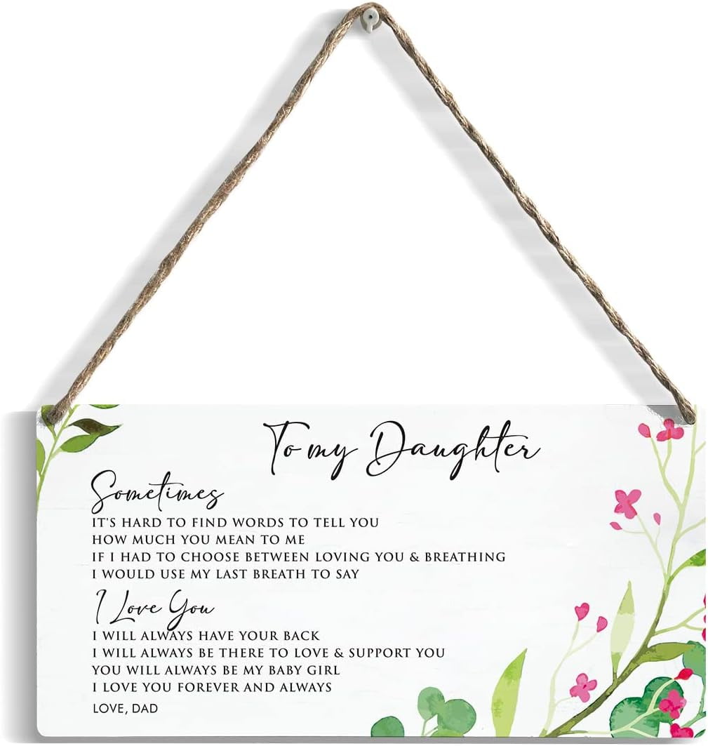Daughter Wood Sign Daughter Gift from Dad Daughter Gifts Wall Hanging ...