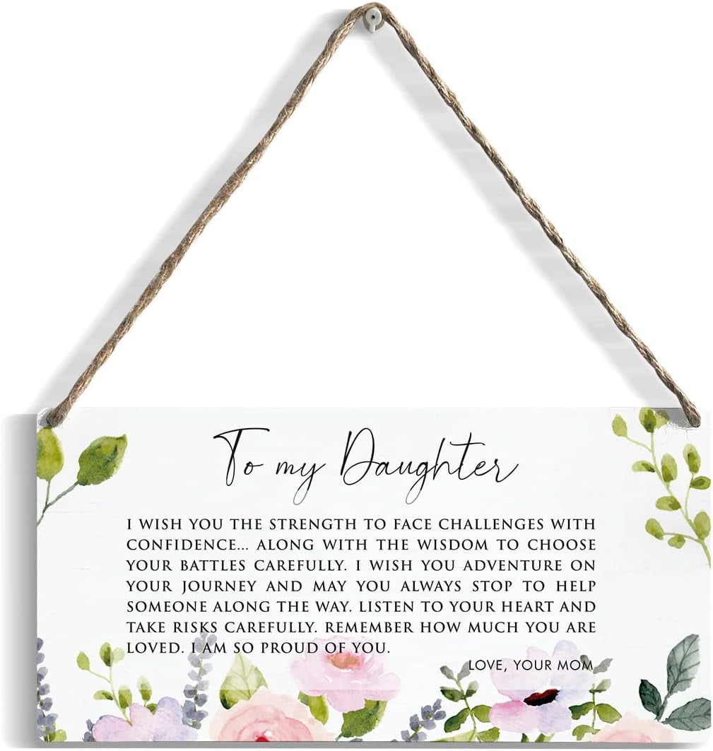 Daughter Wood Sign Daughter Gifts Wall Hanging Decor Rustic ...
