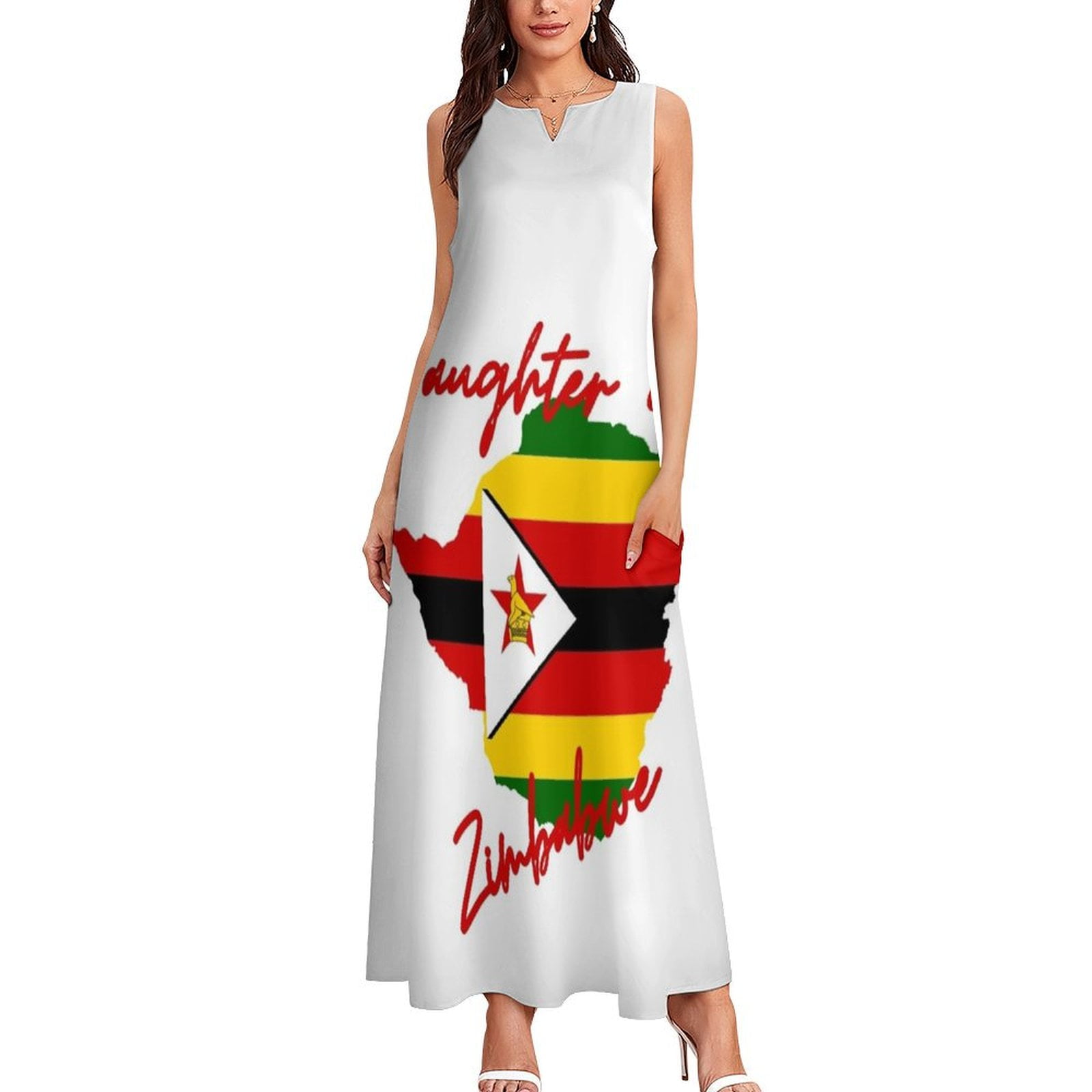 Daughter of Zimbabwe Map Flag Long Dress summer dresses women dresses ...