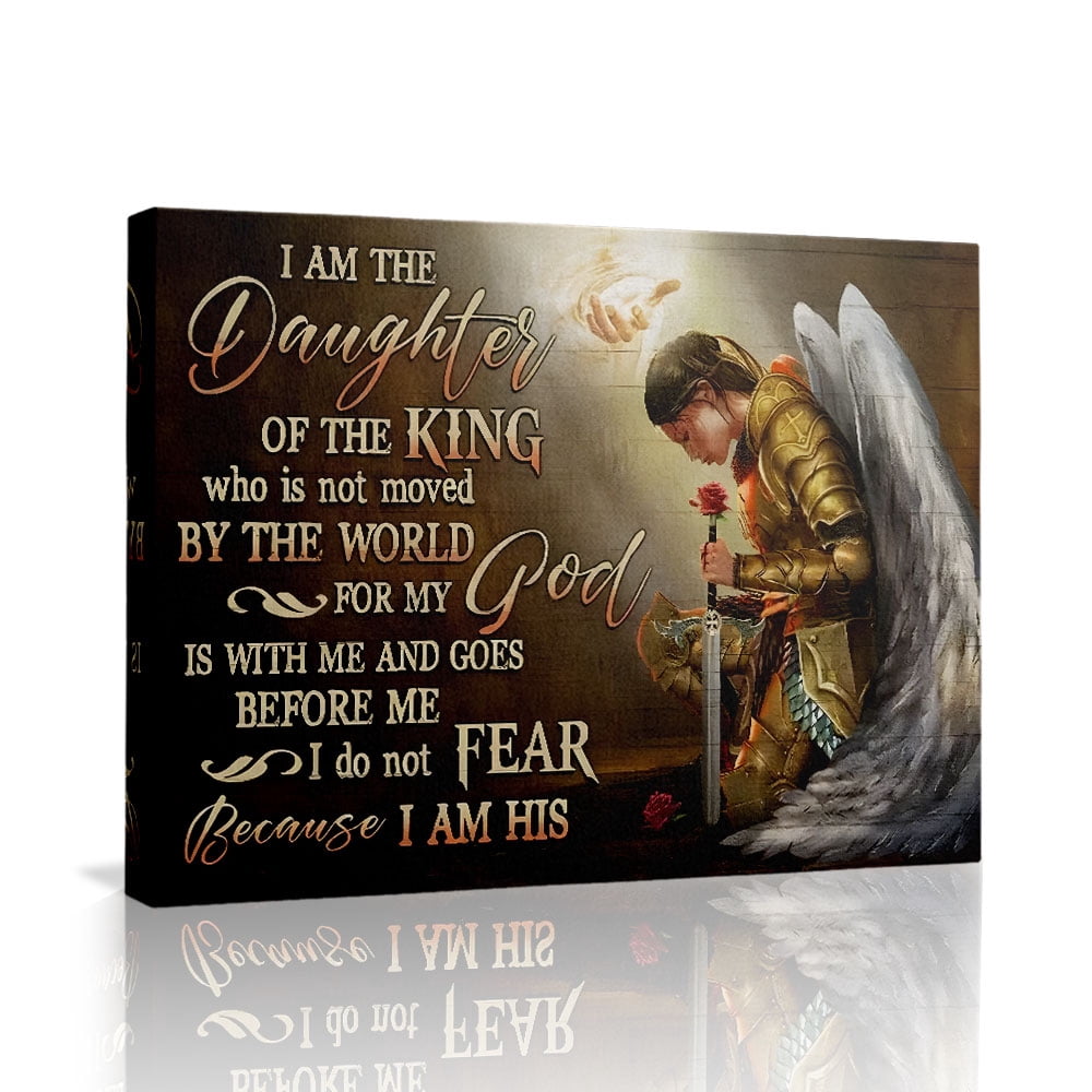 Daughter of the King Angel Canvas Wall Art (Spiritual Courage Tone ...