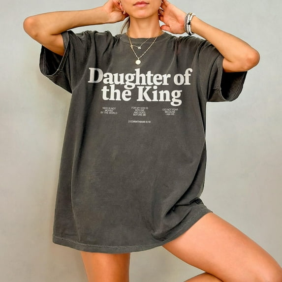 Daughter of the King Christian Faith Shirt Front Print Minimal ...