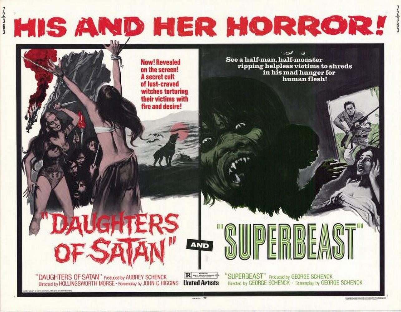 Daughters of Satan/Superbeast - movie POSTER (Style A) (11" x 14 ...