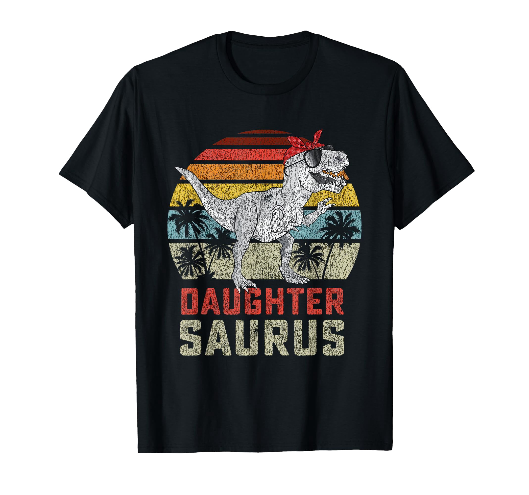 Daughtersaurus TreX Dinosaur Family Matching T-Shirt with Retro Sunset ...