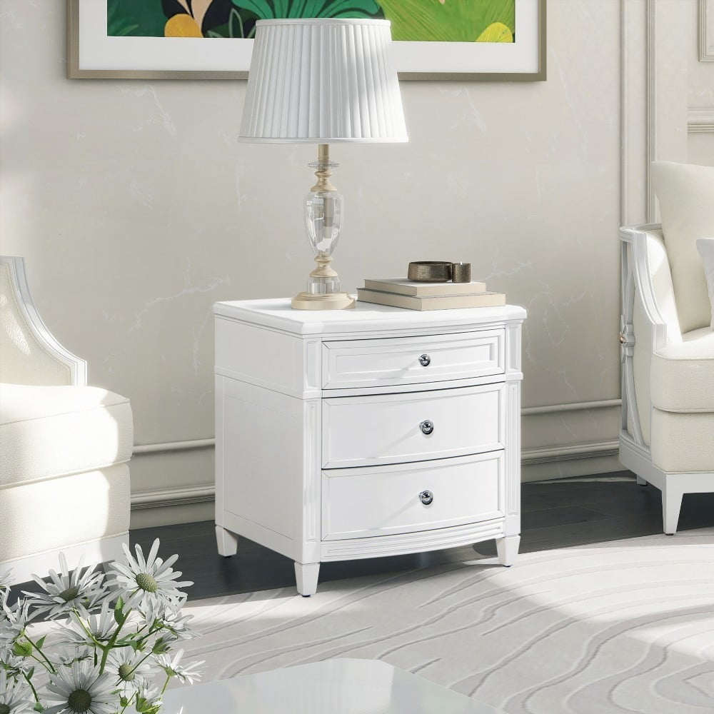 Dauphin | 3-Drawer End Table with Grey Cashmere Wood - Walmart.com