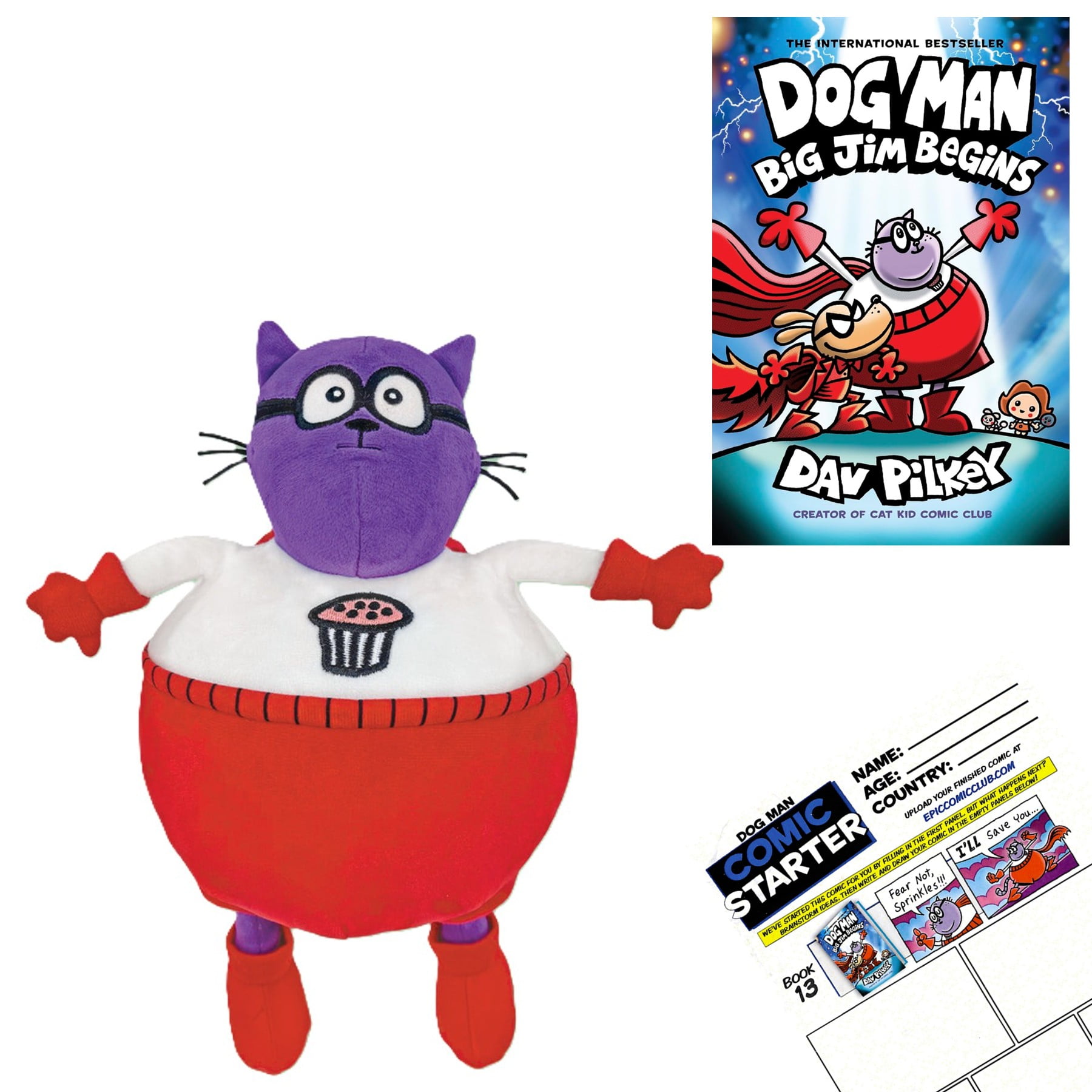 Dav Pilkey Dog Man Big Jim Begins Gift Set includes Hardcover Book #13 ...