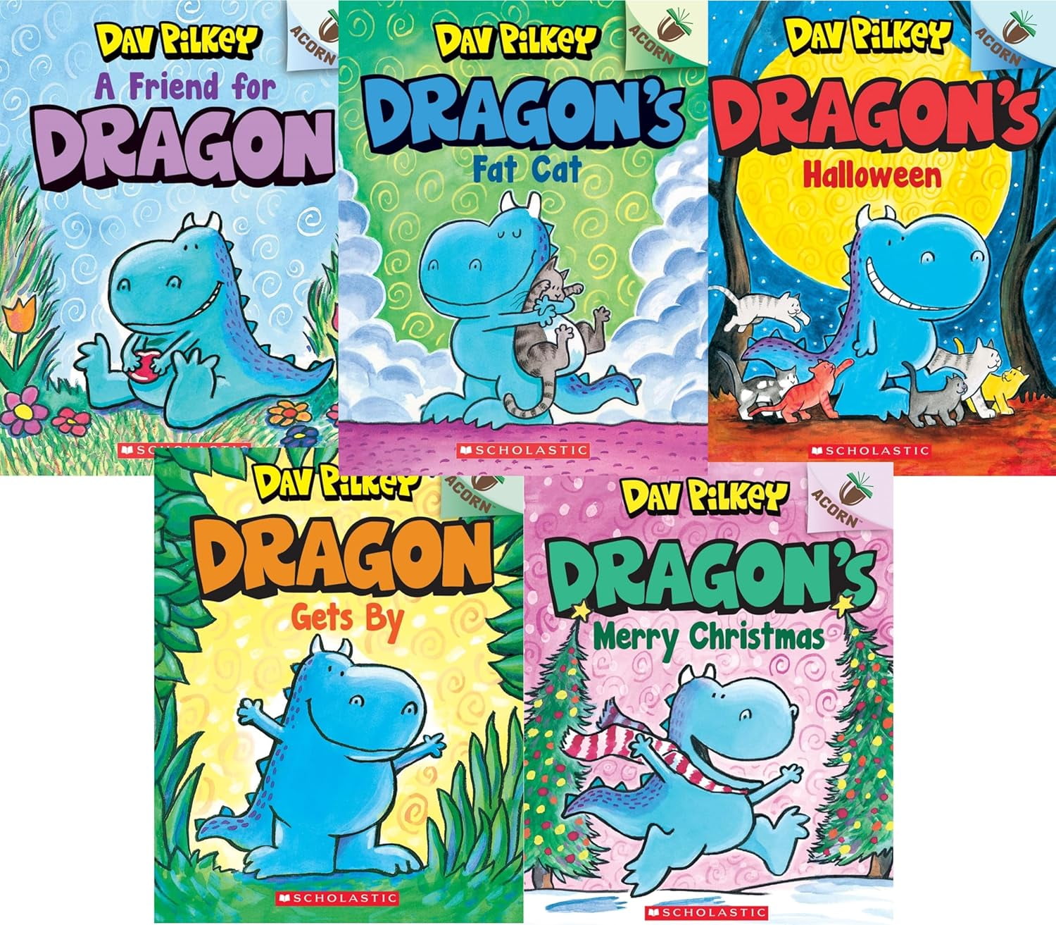 Dav Pilkey Dragon Acorn Books Complete 5-Book Set – Fun and Friendly ...