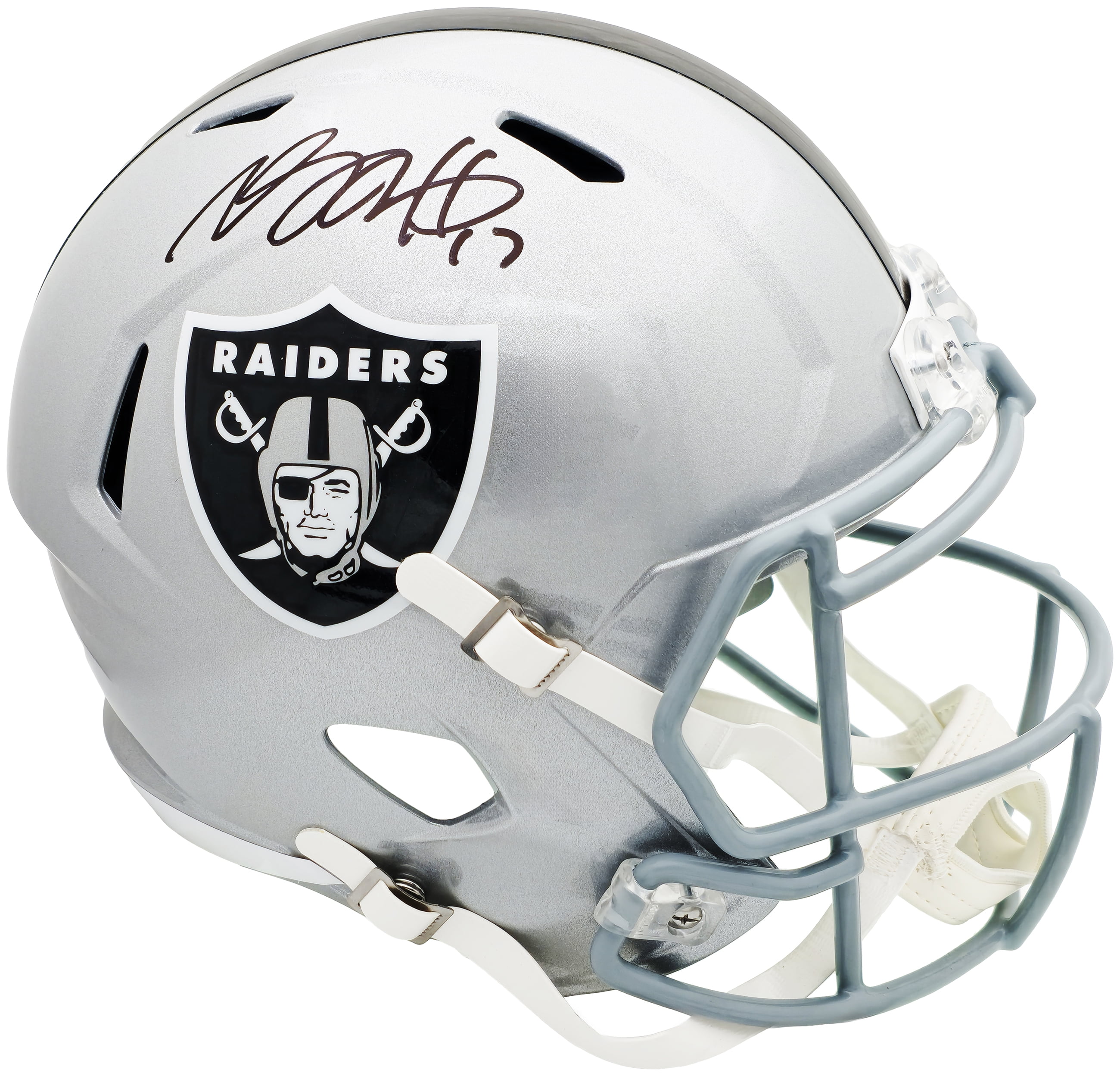 Davante Adams Autographed Las Vegas Raiders Silver Full Size Speed ...
