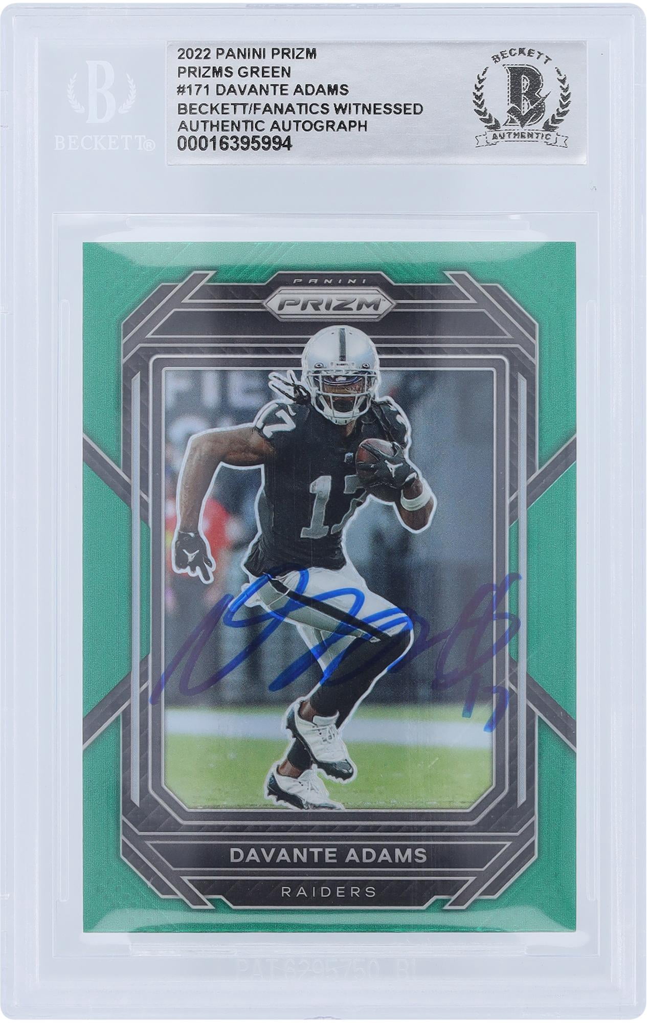 Davante Adams Las Vegas Raiders Autographed 2022 Panini Prizm Green ...