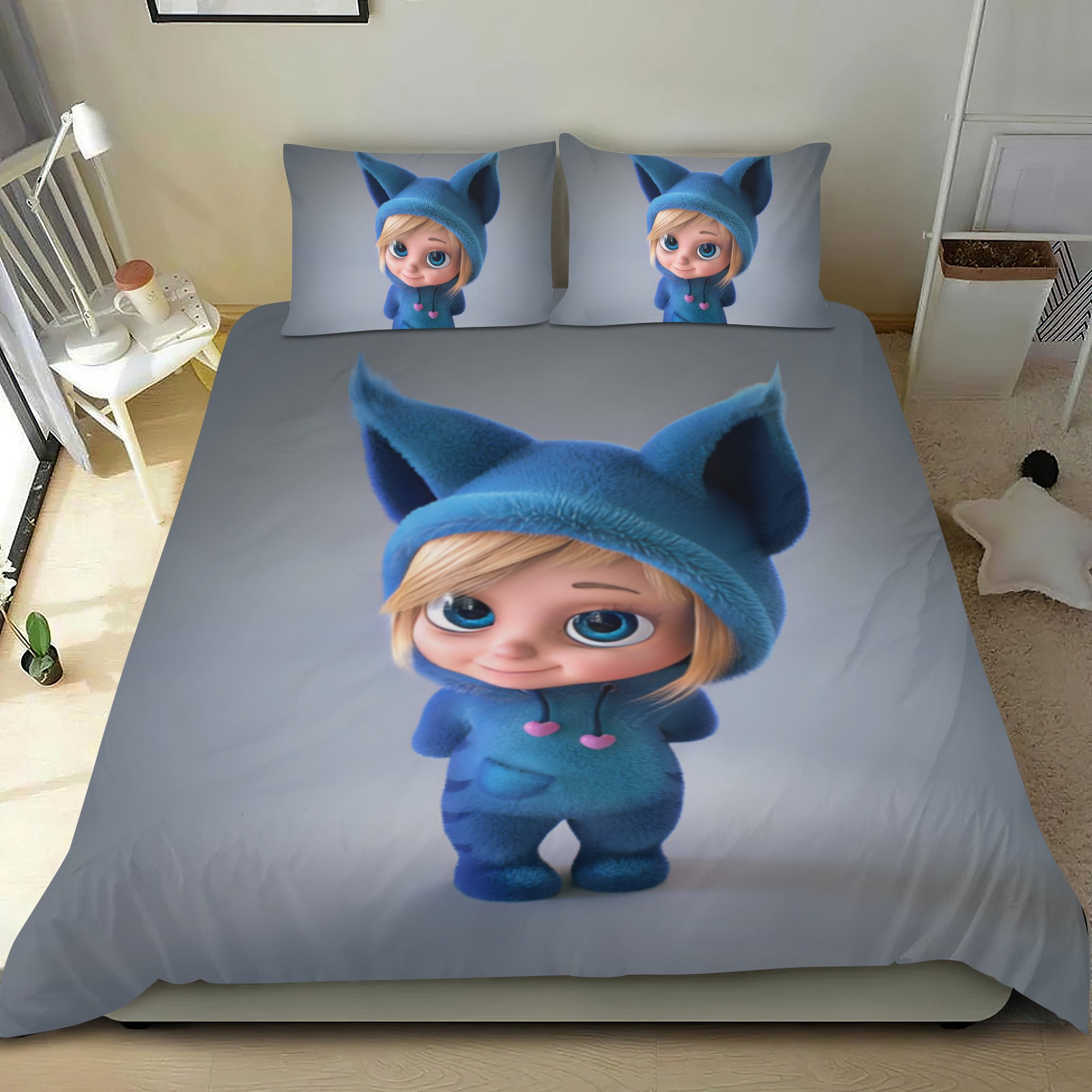 Dave and AVA Down Duvet Cover Gift Full Size Cotton Bedding Set ...