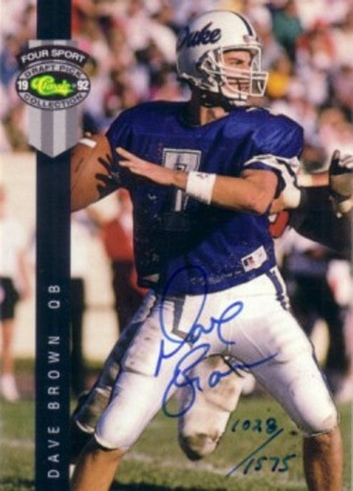 Dave Brown certified autograph Duke Blue Devils 1992 Classic 4-Sport ...