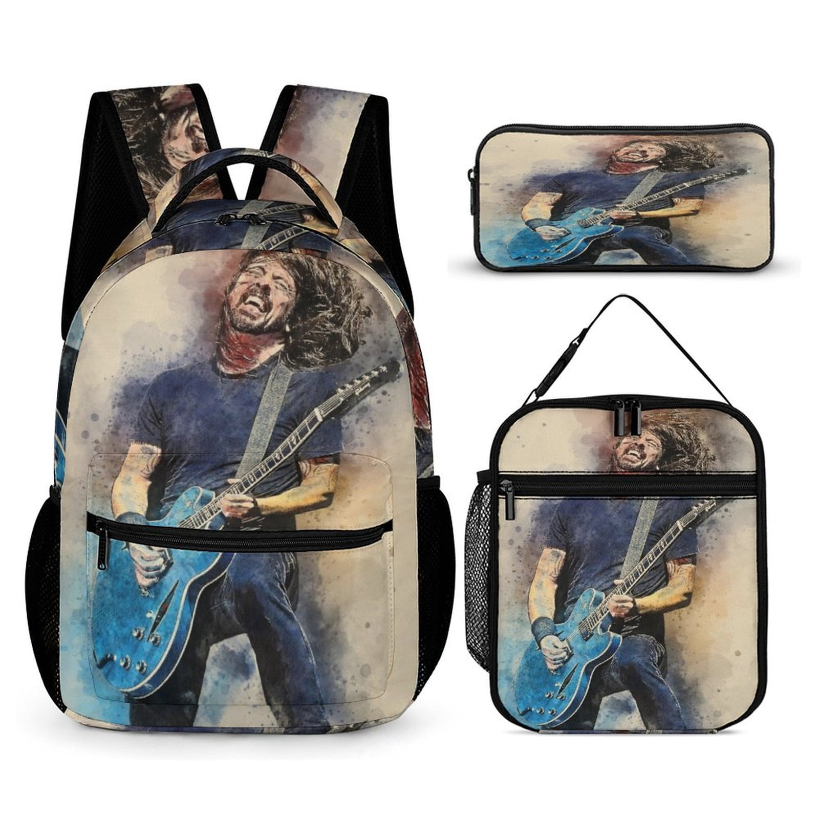 Dave Grohl Poster 3 Piece Backpack Set Anime Casual Daypack with Lunch ...