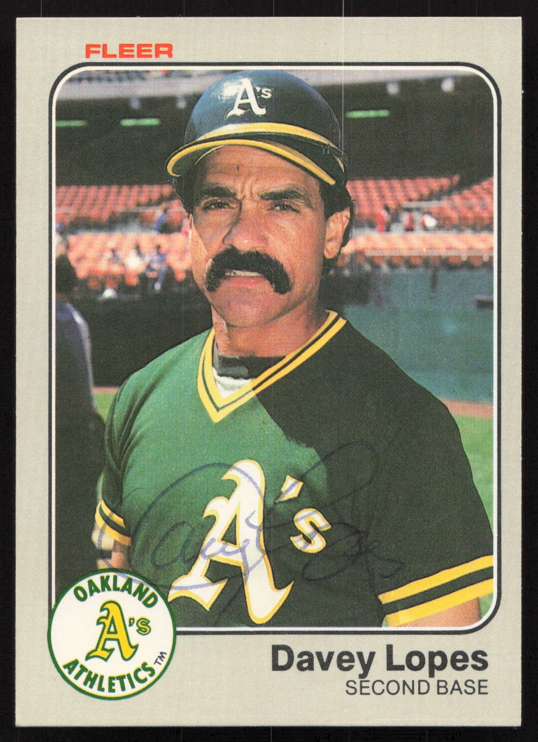 Dave Lopes Autographed 1983 Fleer Card #524 Oakland A's SKU #264593 ...