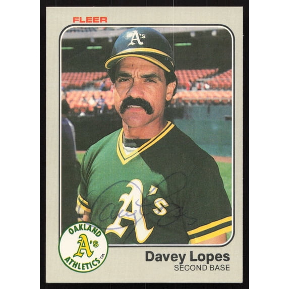 Dave Lopes Autographed 1983 Fleer Card #524 Oakland A's SKU #264593 ...