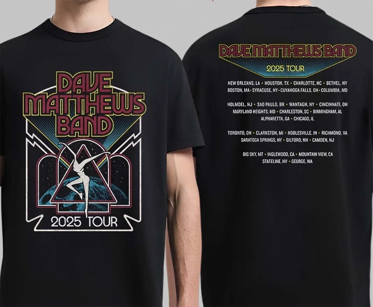 Dave Matthews Band 2025 Tour Two Sided Unisex All Size T-Shirt ...