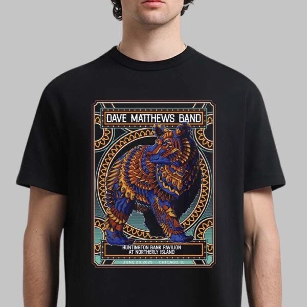Dave Matthews Band Chicago 2025 Tee, Huntington Pavilion Tour Shirt ...