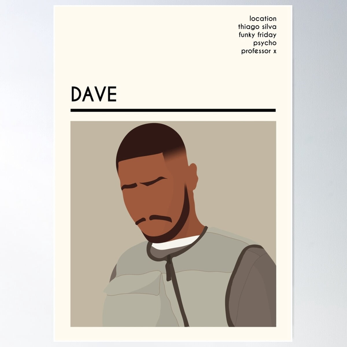 Dave Uk Rapper Musician Wall Art And More Poster Wall Art, Modern Wall ...
