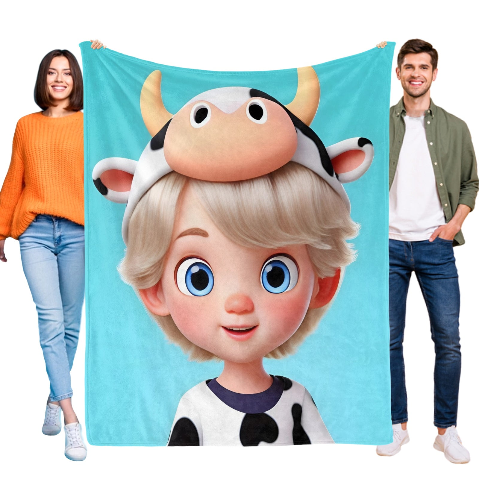 Dave and AVA Flannel Blanket 39*59 inch Soft And Comfortable With Clear ...