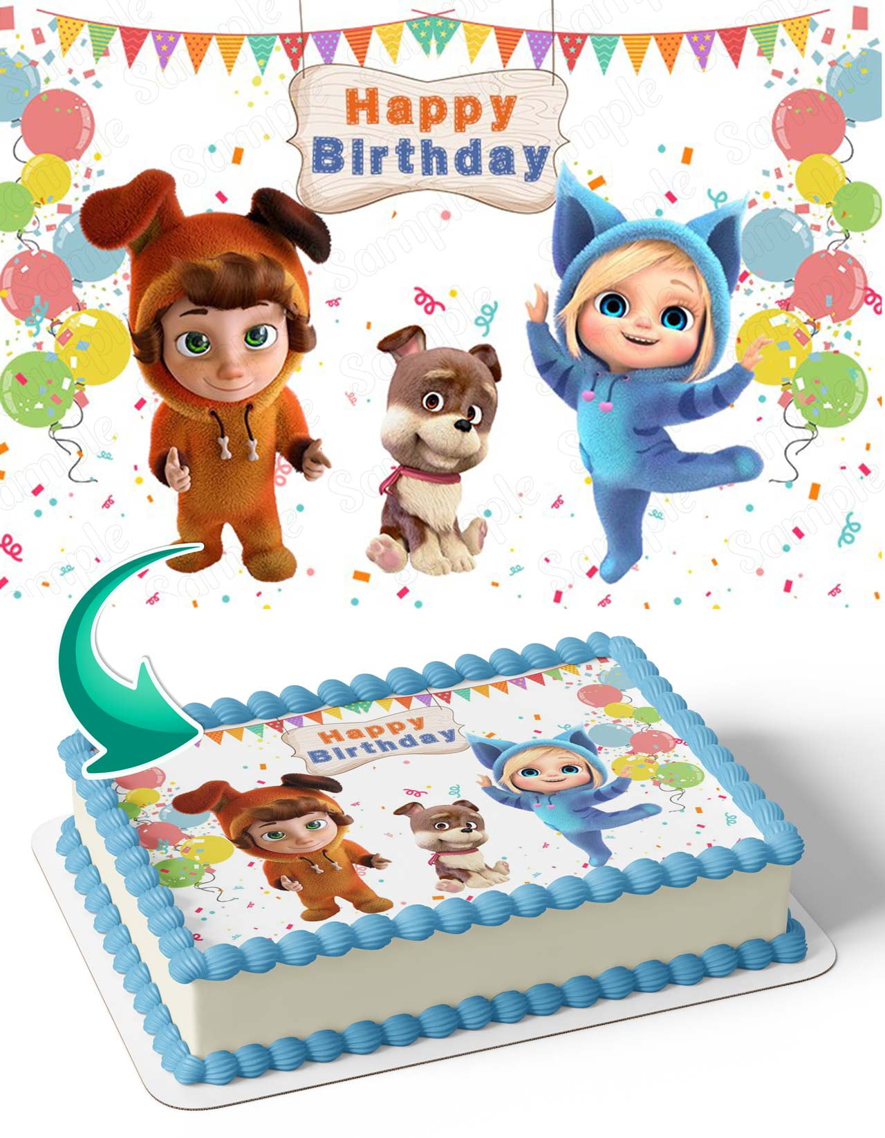 Dave and Ava TV Cartoon Edible Image Cake Topper Personalized Birthday ...