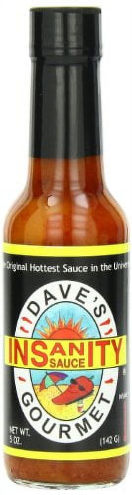 Dave's Gourmet Insanity Hot Sauce, Original Hottest Sauce, 5 oz Bottle ...