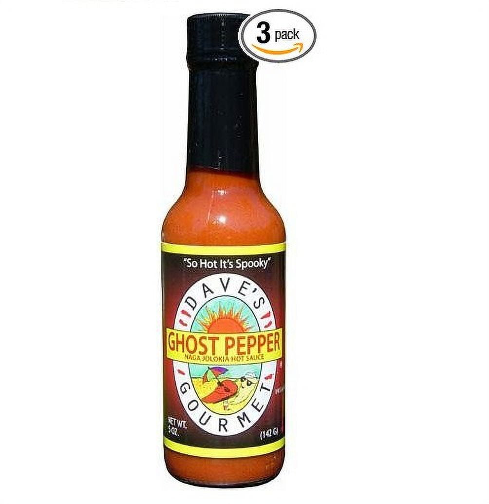 Daves Gourmet Naga Jholokia Ghost Pepper Hot Sauce 5 Ounce Bottles