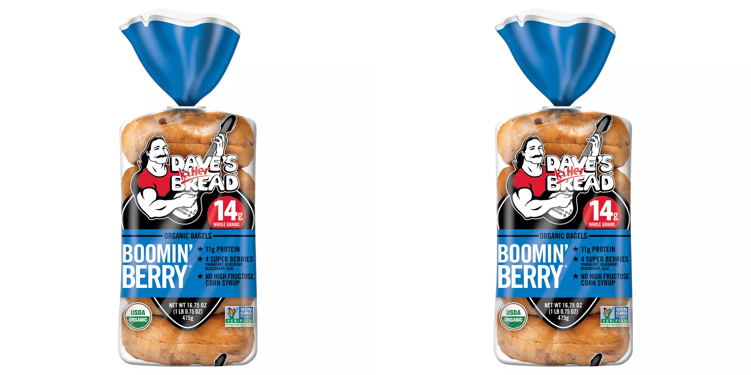 Dave's Killer Bread Boomin' Berry 11g Protein Organic Bagels, 5 ct Pack ...