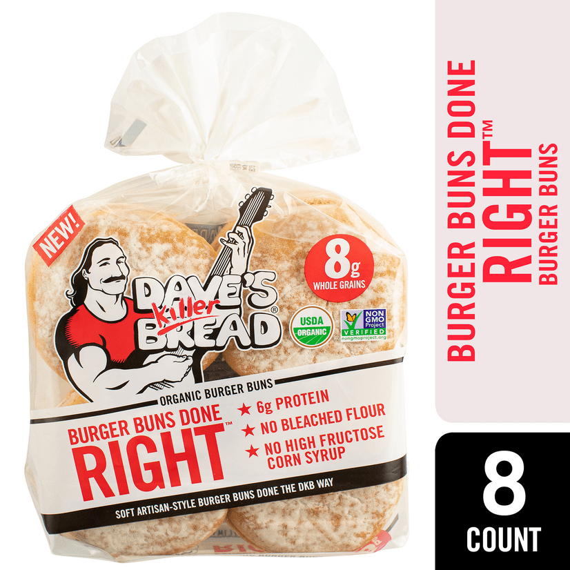 Dave's Killer Bread Organic Whole Wheat Burger Buns 8 Ct Shelf-Stable ...