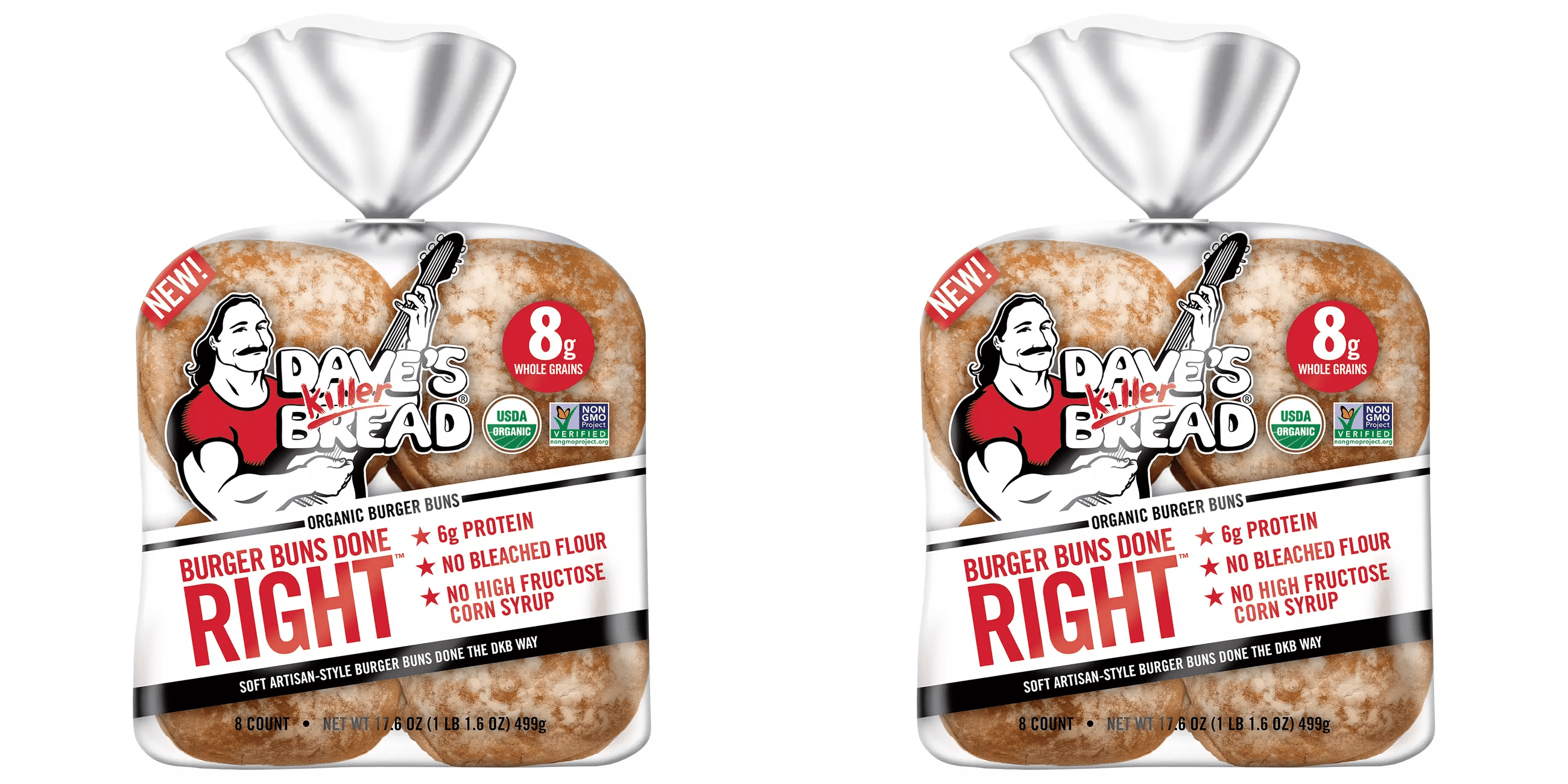 Dave's Killer Bread Burger Buns Done Right Organic Hamburger Buns, 8 ct ...