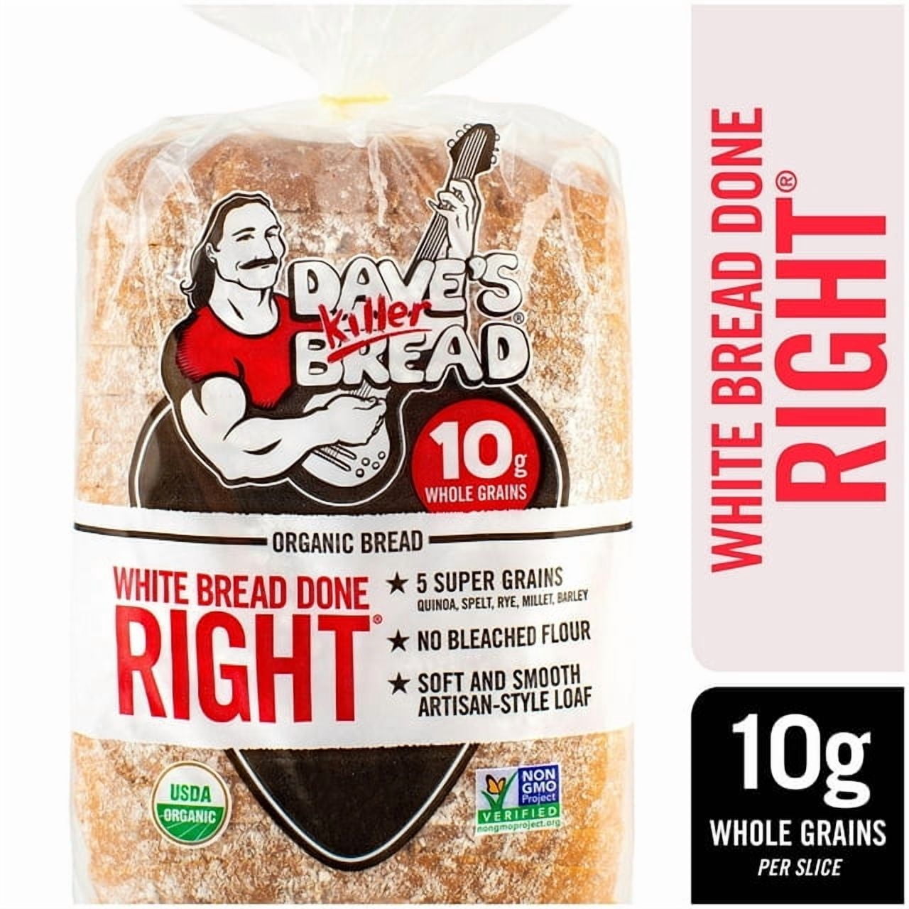 Dave's Killer Bread White Bread Done Right Organic Bread Loaf 24 oz ...